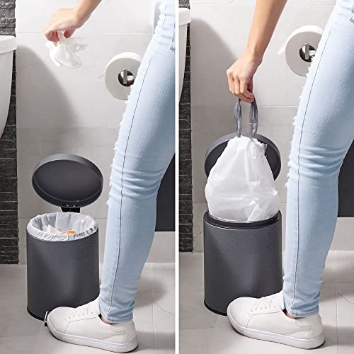 Plasticplace Custom Fit Trash Bags │ simplehuman (x) Code D Compatible (100 Count) │ White Drawstring Garbage Liners 5.3 Gallon / 20 Liter │ 15.75" x 28"