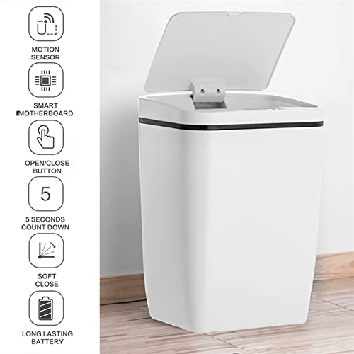 Trash Can 12L Induction Trash Can for Bedroom Living Room Bathroom with Lid Trash Can for Household Automatic Trash Can Trash Can Wastebasket