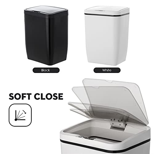 Trash Can 12L Induction Trash Can for Bedroom Living Room Bathroom with Lid Trash Can for Household Automatic Trash Can Trash Can Wastebasket