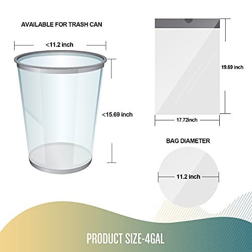 FORID Small Drawstring Trash Bags - 4 Gallon Plastic Garbage Bags 240 Counts White Trash Can Liners 15 Liter for Bathroom Restroom Bedroom Office Toilet