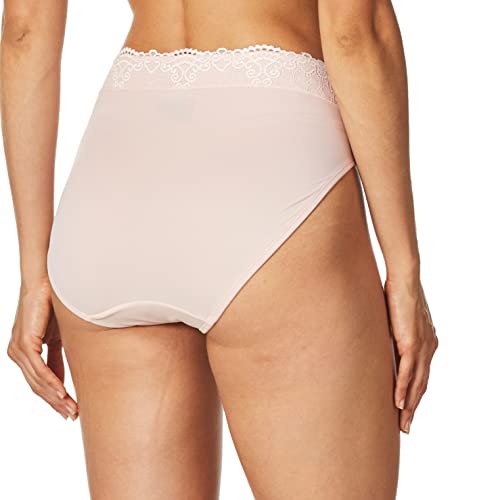Bali Women's Hi-Cut Panties, High-Waisted Smoothing Panty, High-Cut Brief Underwear for Women, Comfortable Underpants, Sheer Pale Pink, Medium