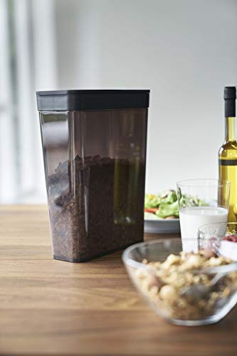 Yamazaki Home Tower Airtight Dry Food Storage Container With Sliding Lid | Kitchen & Pantry Organization | Cereal, Grains, Pasta, And Flour - Abs Plastic - 9.5 Cups, 2.3 Liters