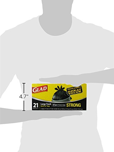 GLAD Strong Quick-Tie Large Trash Bags, 30 Gallon Bags for Large Kitchen Trash Can, 21 Count (Package May Vary)