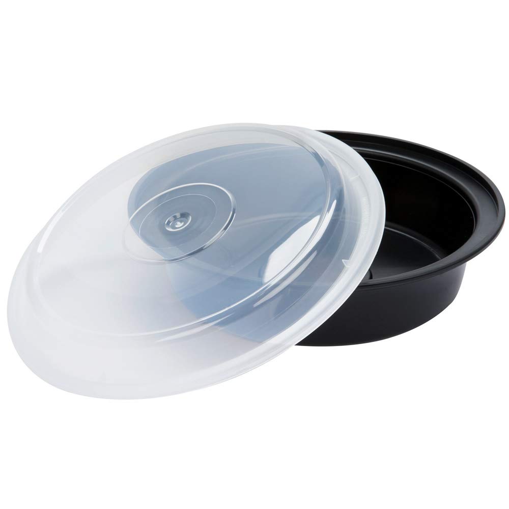 Pactiv [20 Sets] Round Meal Prep Containers with Lids, Food Storage, Take Out, Lunch Box, Portion Control, Microwave/Dishwasher/Freezer Safe, BPA Free, Factory Sealed, Made in USA (24 OZ - Medium)
