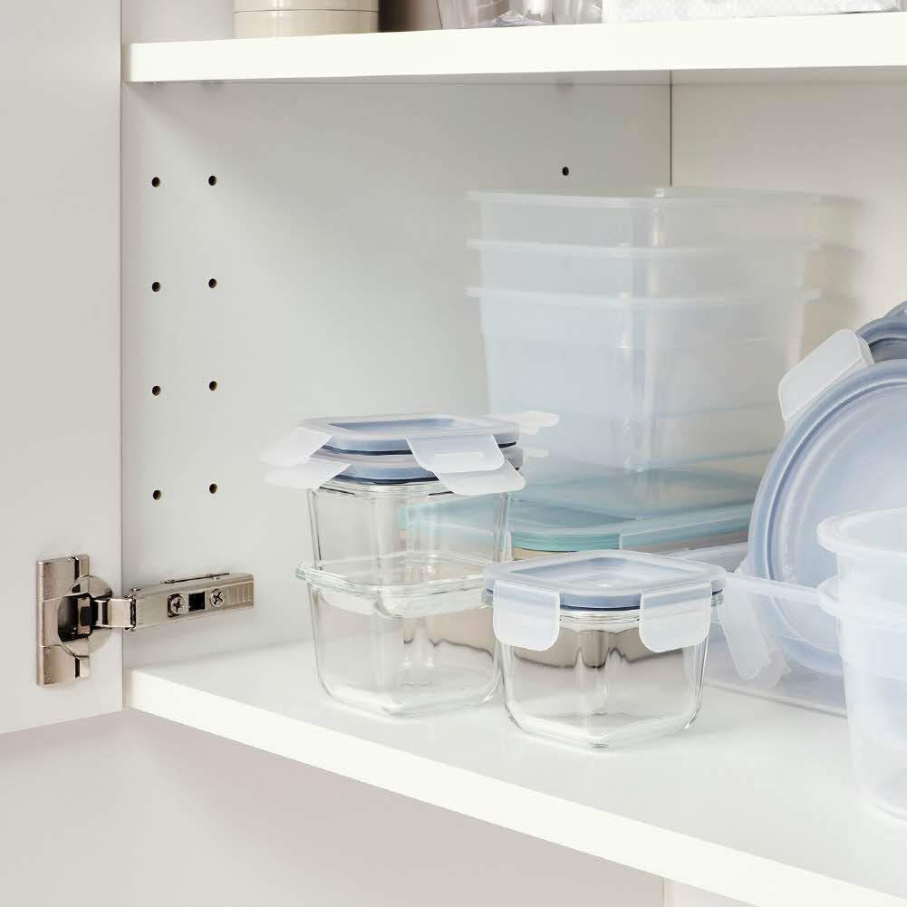 IKEA ASIA 365+ Food container with lid, SquareGlass 180ml, Set of 3