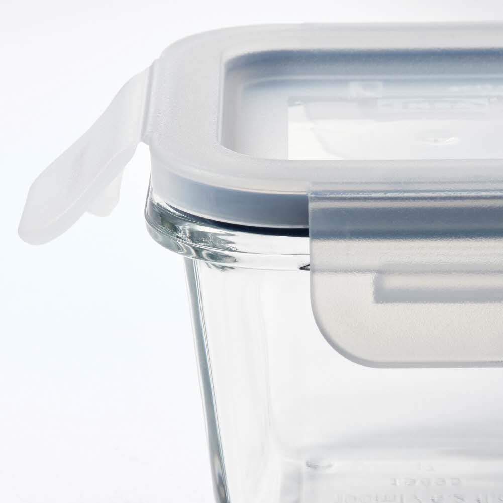 IKEA ASIA 365+ Food container with lid, SquareGlass 180ml, Set of 3
