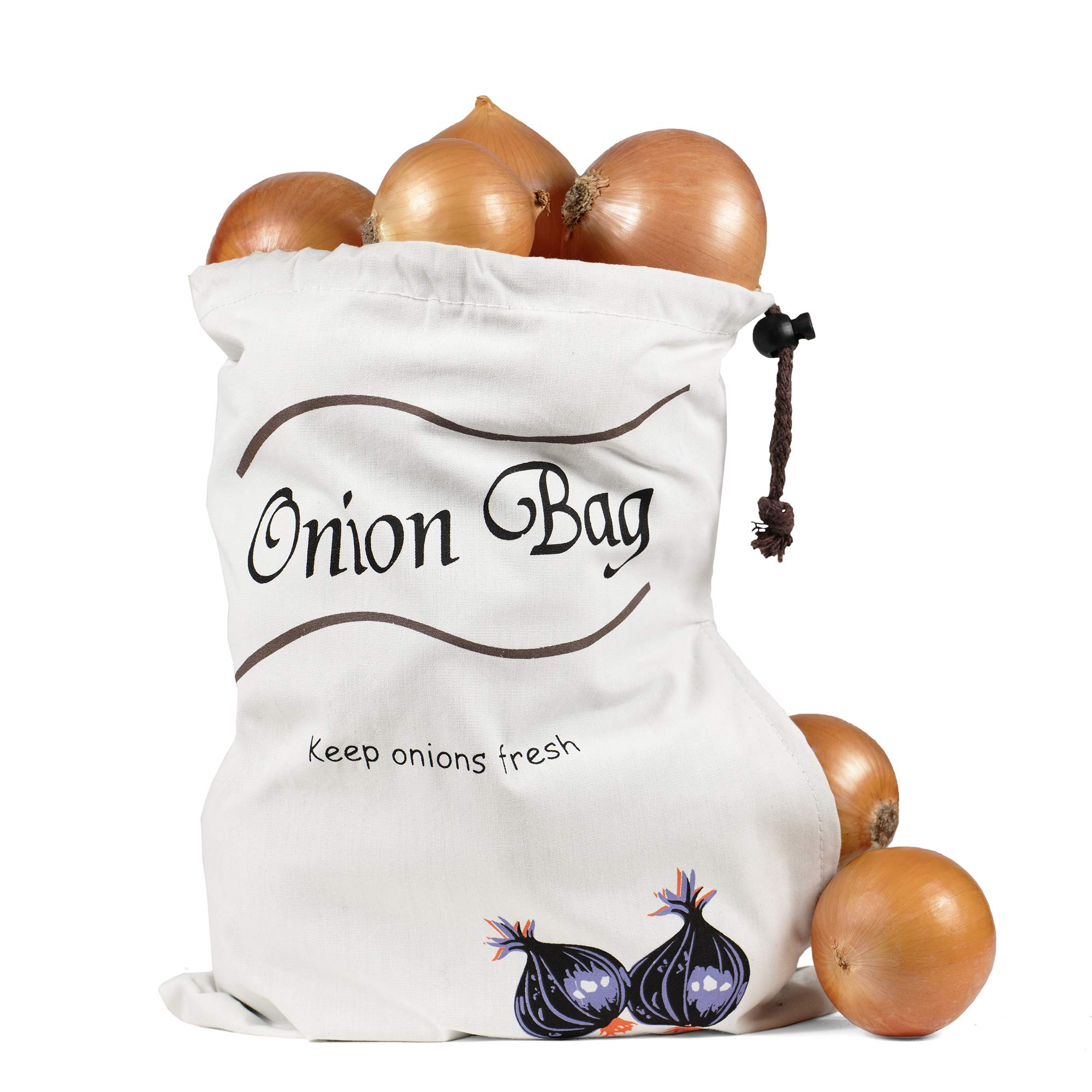Reusable Storage Bags - Onion Holder Potato Storage Zipper Sprout Free Cotton Bag - Eco-Friendly Vegetable Storage for Fresh Potato & Onion