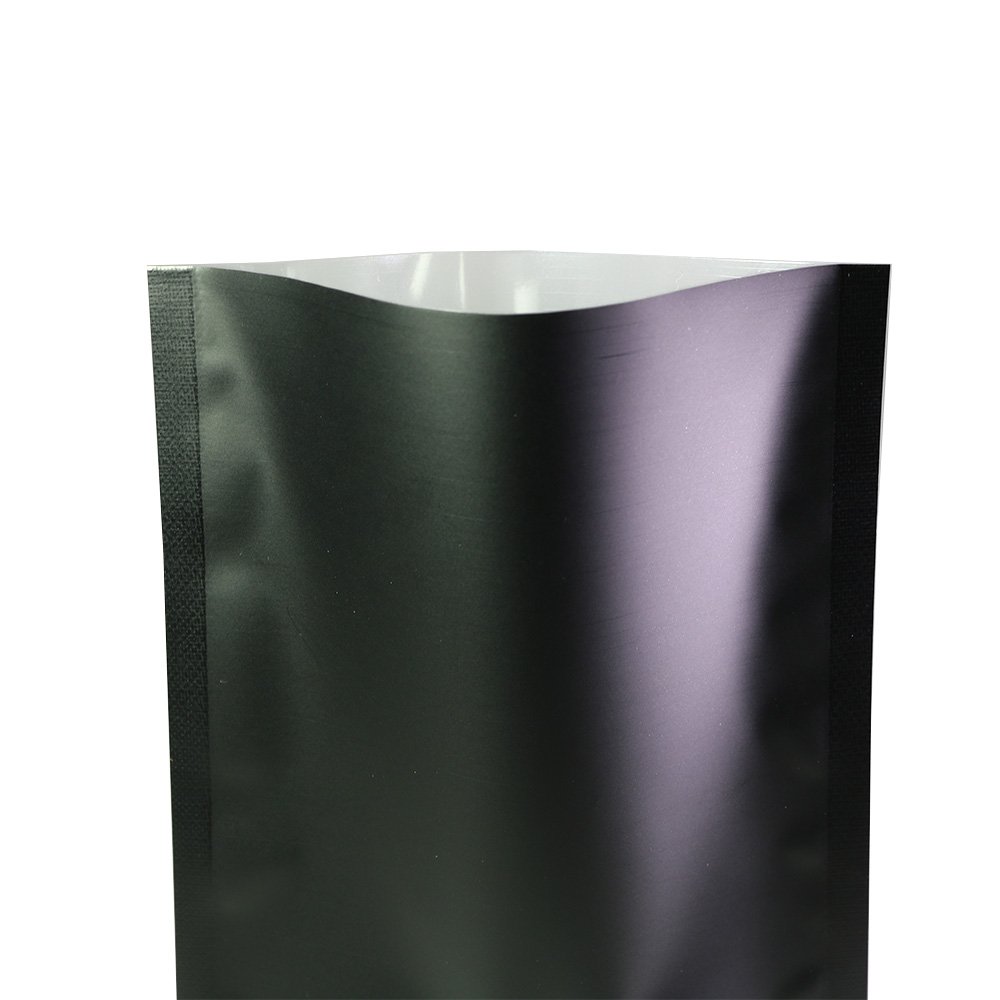 QQ Studio Clear Open Top Colored Metallic Mylar Bag (100 Bags) (Black, Open | 3.1" x 4.7")