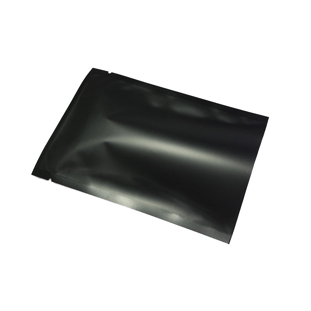 QQ Studio Clear Open Top Colored Metallic Mylar Bag (100 Bags) (Black, Open | 3.1" x 4.7")