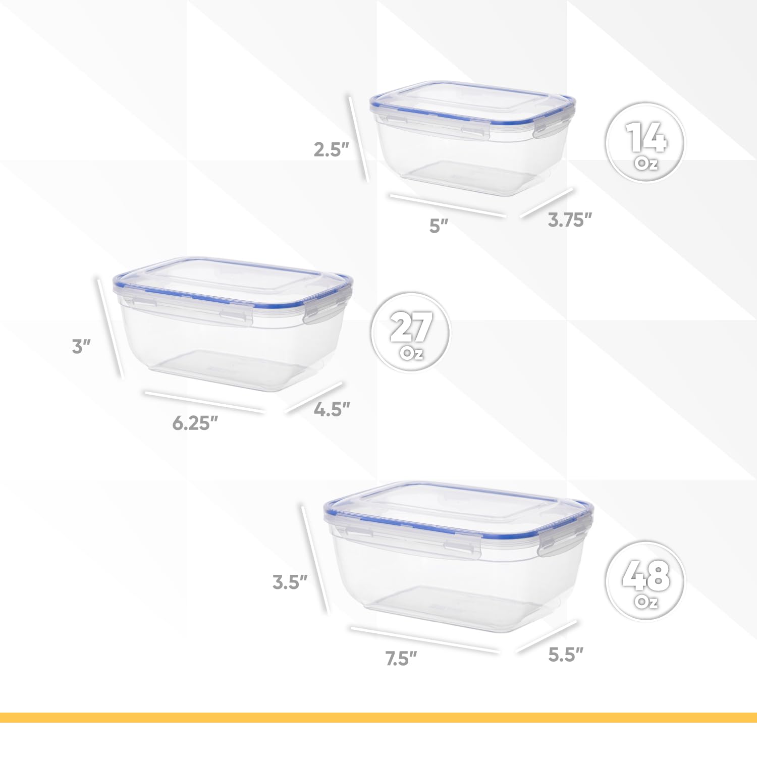 Superio Plastic Food Storage Container Set, BPA Free, Sealed Containers with Airtight Lids for Pnatry, Cupboard, and Fridge- Microwave and Dishwasher Safe (10) (3_Pack)