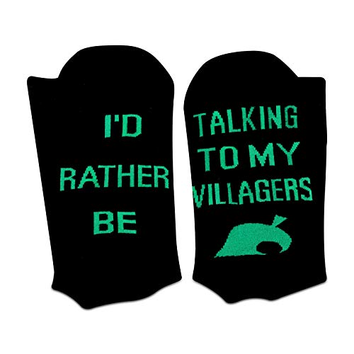 2PAIRS Inspired Gamer Socks I’d Rather Be Taking To My Villagers Series Socks (Taking To My Villagers)