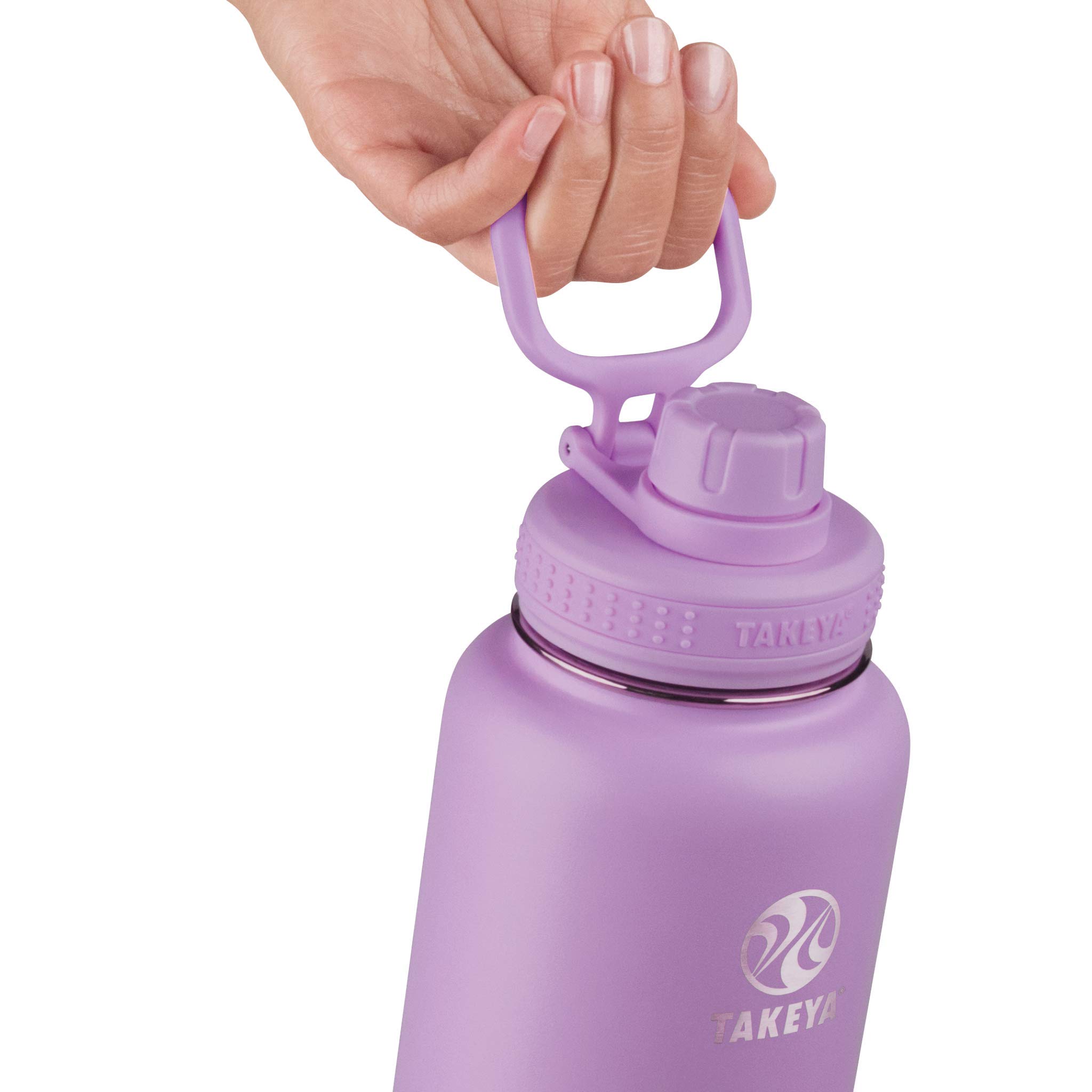 Takeya Actives 18 oz Vacuum Insulated Stainless Steel Water Bottle with Spout Lid, Premium Quality, Lilac