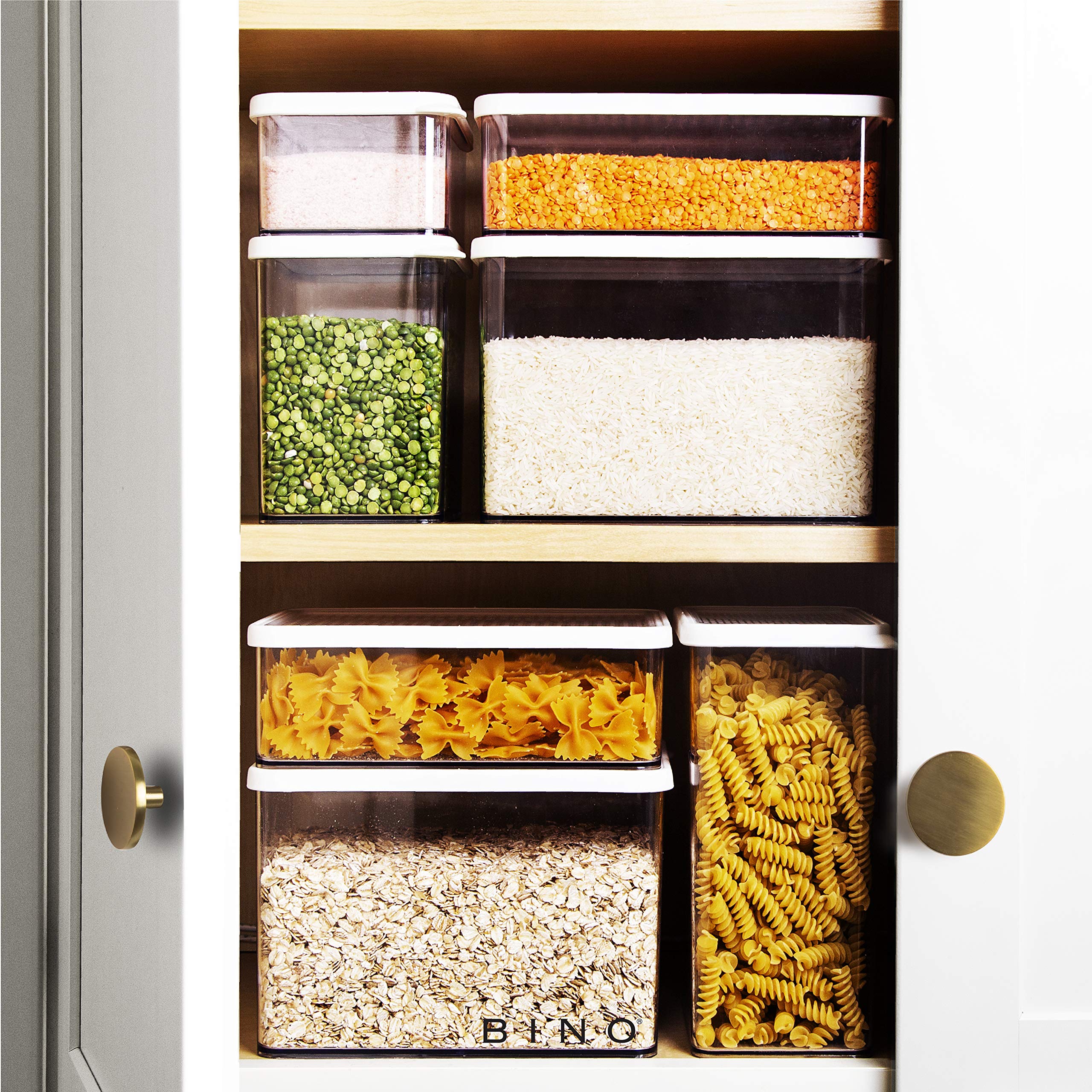 BINO Airtight Food Storage Containers with Lids, 0.9 Qt/820mL, White - Airtight Container Kitchen Storage Containers for Pantry Containers for Organizing Airtight Storage Containers