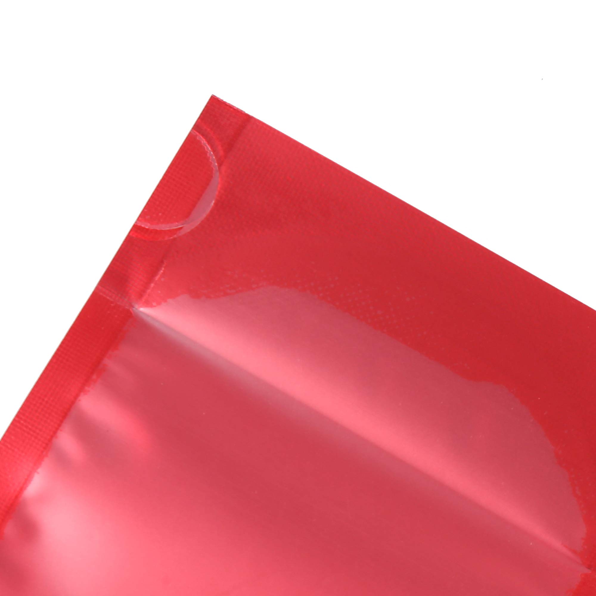 QQ Studio Pack of 100 Translucent Front Matte Red Poly Plastic Resealable Bags (8.4oz (6" x 9"), Red Stand-Up Pouch)