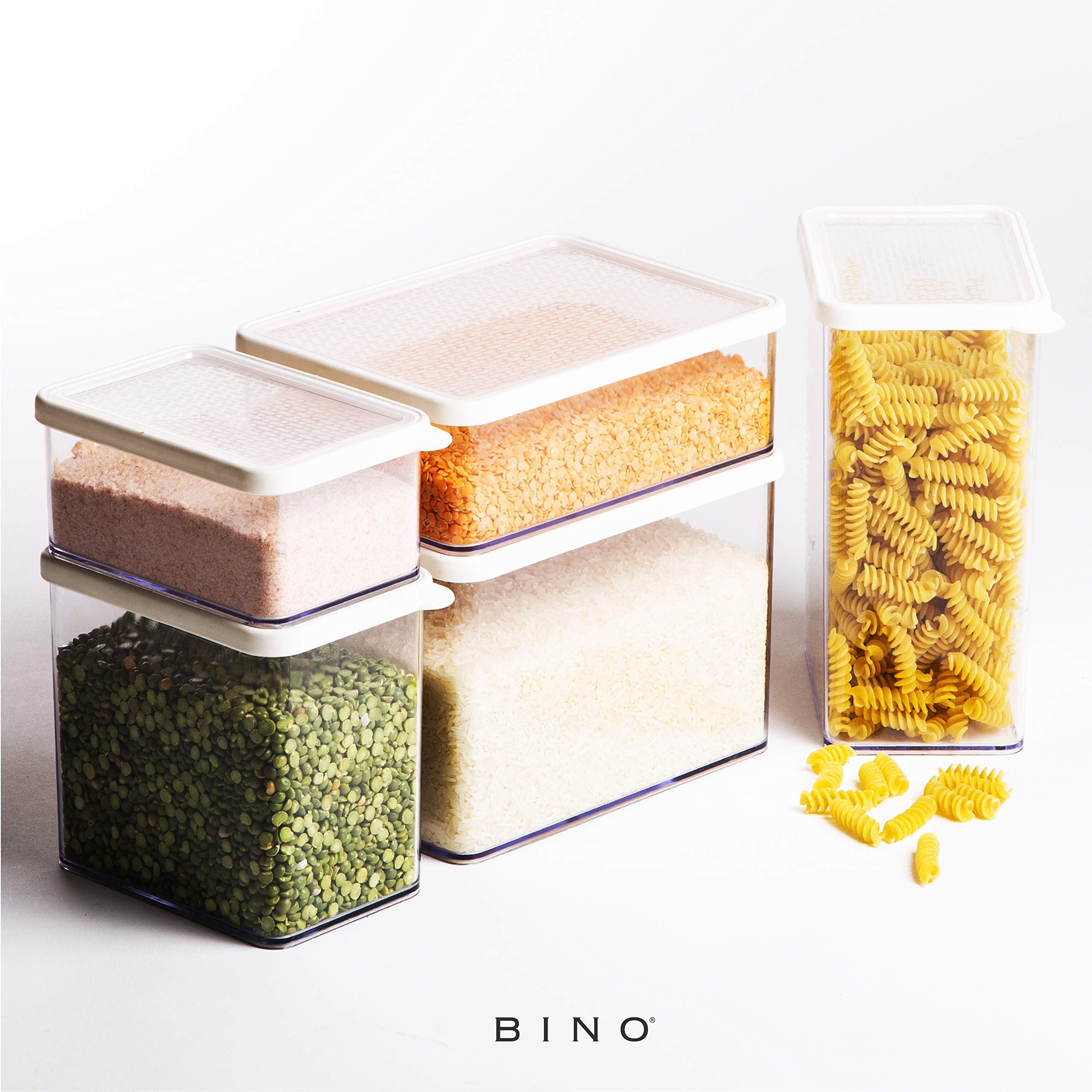 BINO Airtight Food Storage Containers with Lids, 0.9 Qt/820mL, White - Airtight Container Kitchen Storage Containers for Pantry Containers for Organizing Airtight Storage Containers