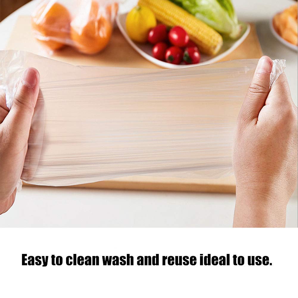 BESTEASY Food Storage Bags, 16" X 20" Clear Plastic Produce Bags on a Roll, Durable Plastic Bags for Bread Fruits Vegetable 350 Bags/Roll (1 Roll)
