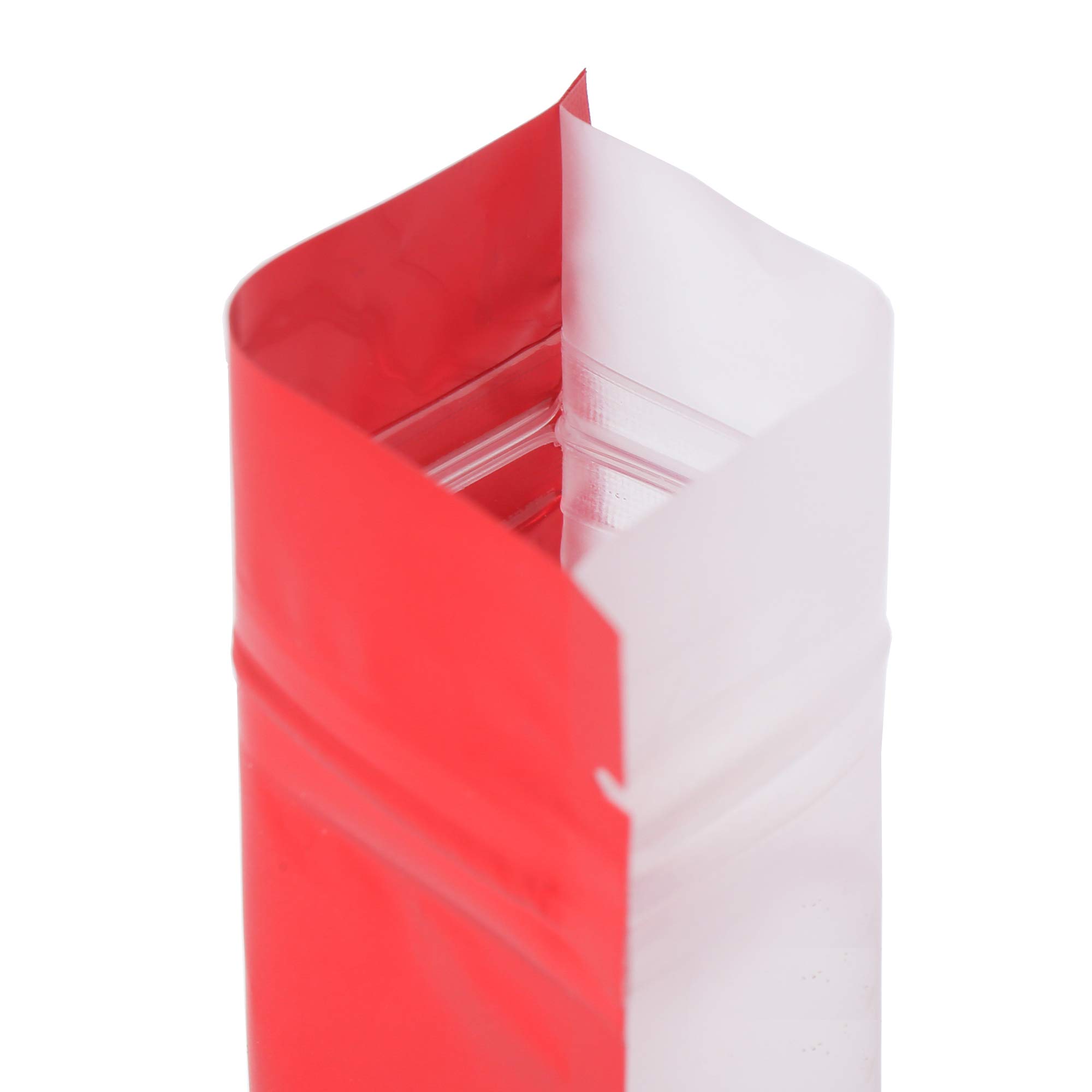 QQ Studio Pack of 100 Translucent Front Matte Red Poly Plastic Resealable Bags (8.4oz (6" x 9"), Red Stand-Up Pouch)