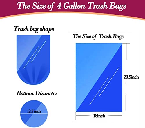 4 Gallon/180pcs Small Silver Grey Trash Bags Strong Grey Garbage Bags, Bathroom Trash Can Bin Liners, Plastic Bags for Office, Waste Basket Liner, Fit 12-15 Liter, 3,3.5,4,4.5 Gal(Silver Grey 180)