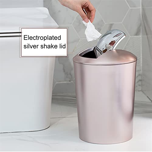 Trash Can 10L Light Luxury Shake Lid Plastic Trash Can with Garbage Bag Storage Box Modern Fashion Trash Can for Kitchen Bathroom Trash Can Wastebasket