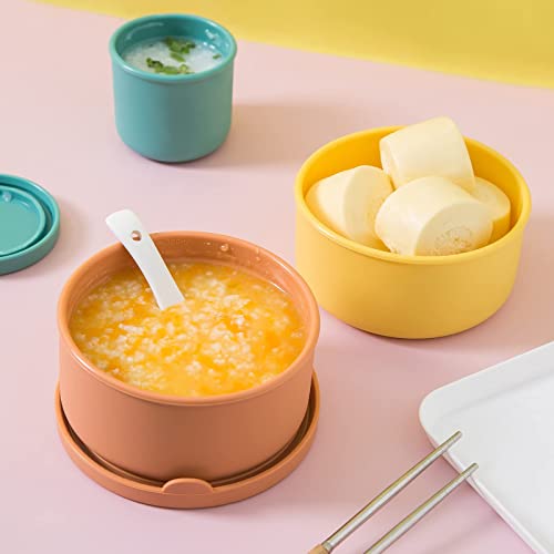 Silicone Bowls with Lids, Silicone Food Storage Containers, Unbreakable, Non-Slip, BPA Free, Airtight, Microwave/Dishwasher/Freezer-Safe, Indoor And Outdoor Use (8.5oz,24oz)