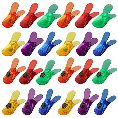 24 Pack Magnetic Chip Clips, Clips for Food Packages with Magnet, Sealing Food Clips, Multipurpose Snack Bag Clips for Food Storage (Multicolored)