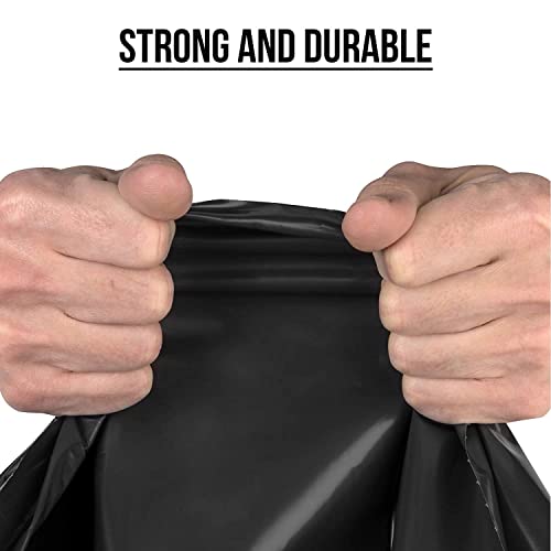 AmazonCommercial 39 Gallon Drawstring Lawn and Leaf Trash Bags 33" x 43" - 1.1 MIL Black Commercial Garbage Bags - 50 Count