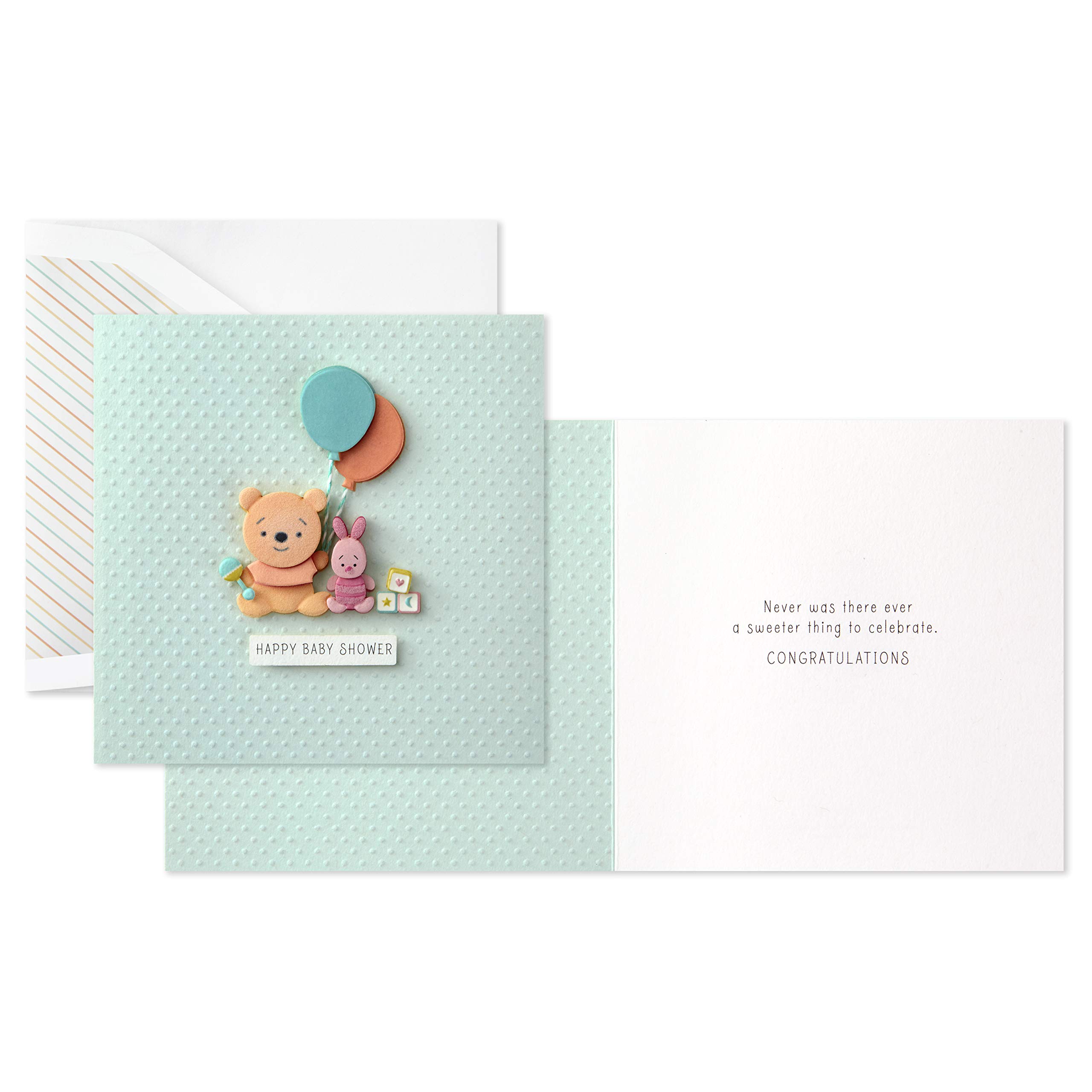 Hallmark Signature New Baby Greeting Card, Winnie the Pooh and Piglet