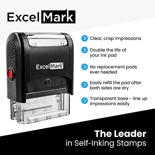 Custom Self-Inking Stamp - Up to 3 Lines - 11 Color Choices and 17 Font Choices (Medium)