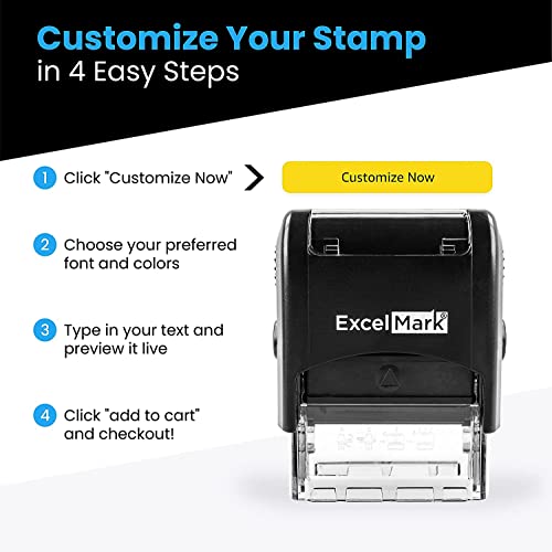 Custom Self-Inking Stamp - Up to 3 Lines - 11 Color Choices and 17 Font Choices (Medium)