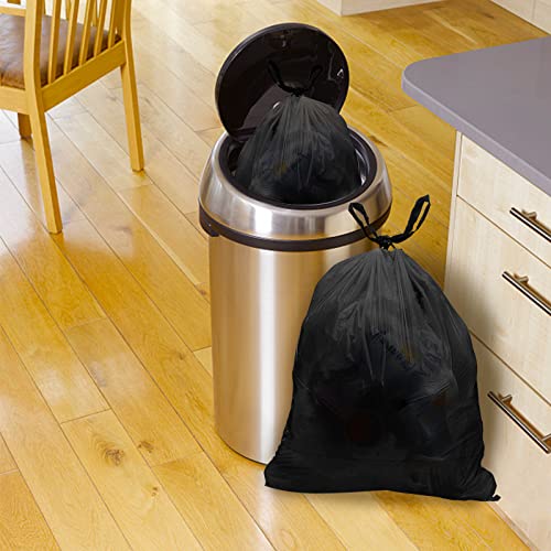 YIHATA 13 Gallon Trash Bags Drawstring Unscented 120 Count Trash Bags 13 Gallon Tall Kitchen Trash Bags Wastebasket for Kitchen Office Home Garden Outdoor Traveling Camping Black (Easy to Separate)