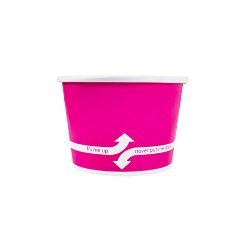 Karat [8oz - 1000 ct] Paper Ice Cream Cups & Soup Bowls for Hot/ Cold Food - Ideal for Soup, Ice Cream, Gelato, Yogurt and Snacks - Pink