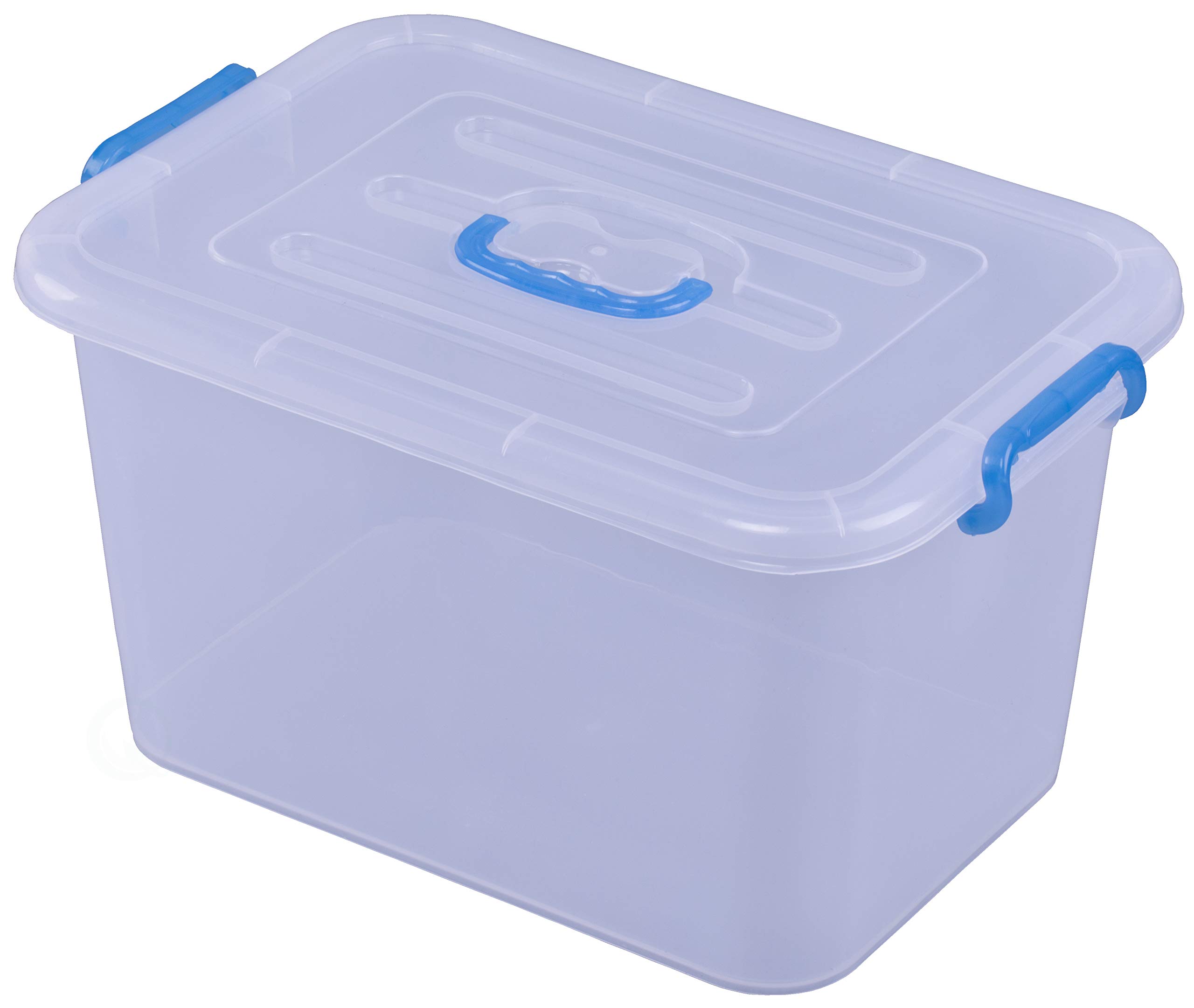 Basicwise Large Clear Storage Container With Lid and Handles, Set of 3