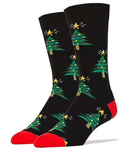 Oooh Yeah Mens Luxury Combed Cotton Crew Socks - O Tannenbaum Christmas Trees