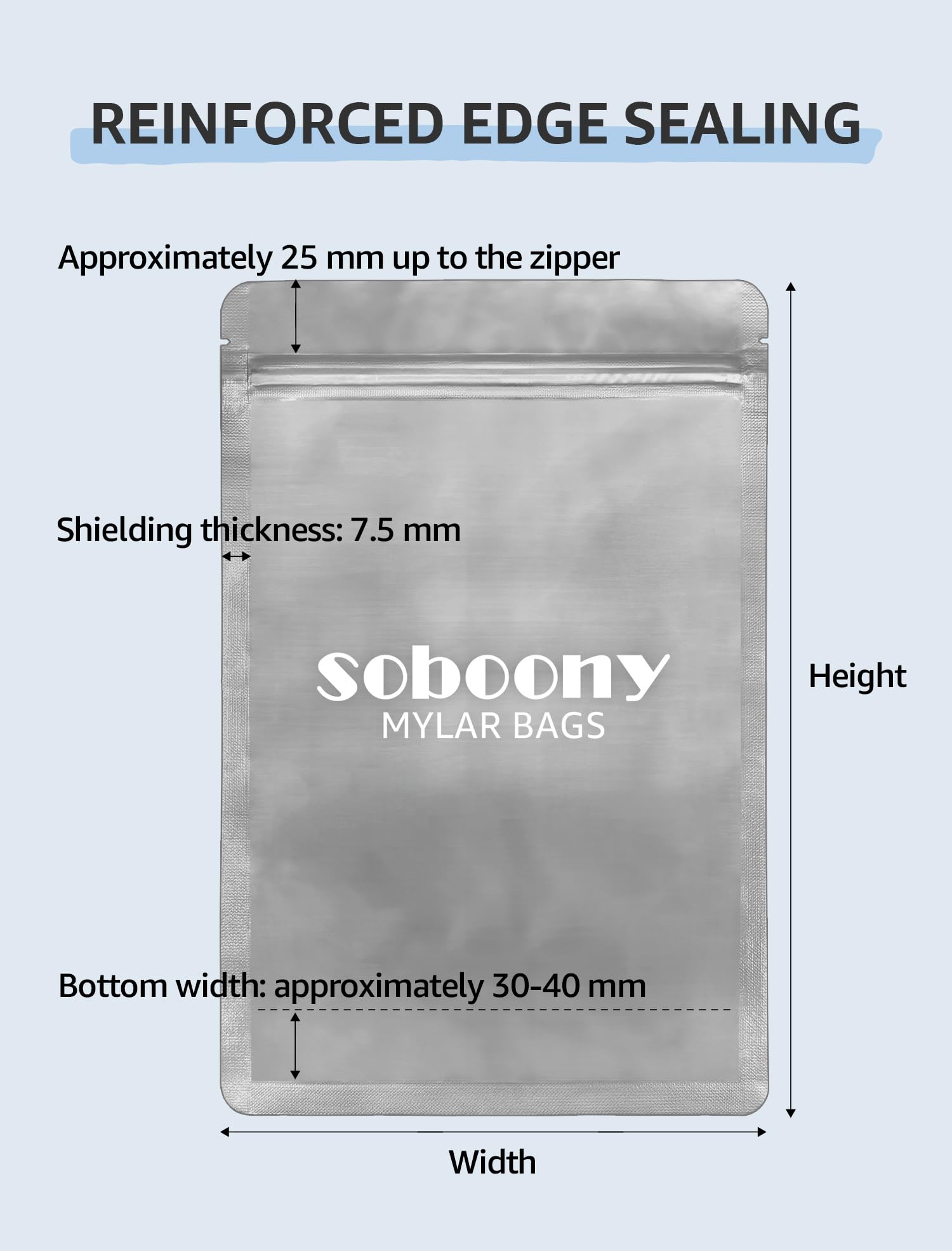 Mylar Bags for Food Storage 50pcs 6x9 with Resealable Zipper and Aluminum Foil Pouch