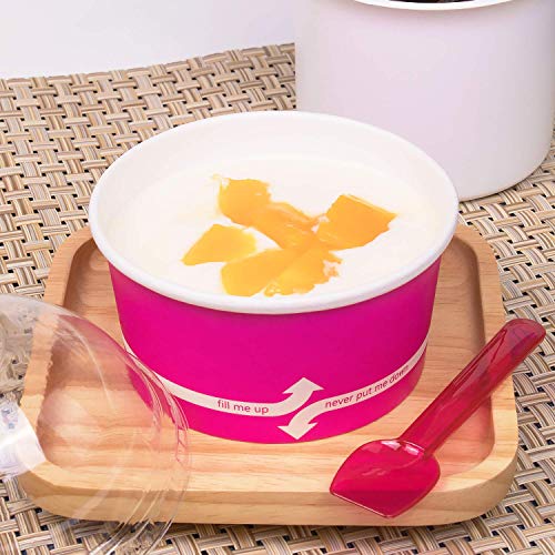 Karat [6oz - 1000 ct] Paper Ice Cream Cups for Hot/ Cold Food - Ideal for Ice Cream, Gelato, Yogurt and Snacks - Pink