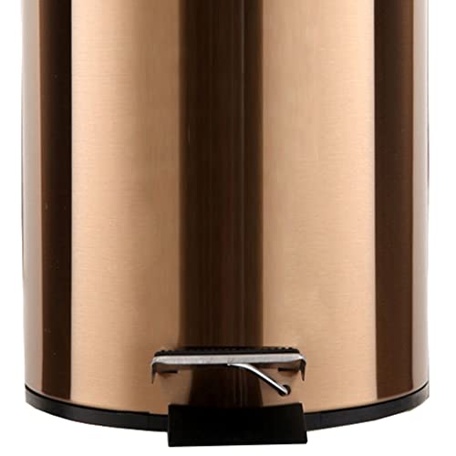 n/a Stainless Trash Can,Steel Rose Gold Metal Trash Garbage Container Bin for Bathrooms, Powder Rooms, Kitchens, Home Offices