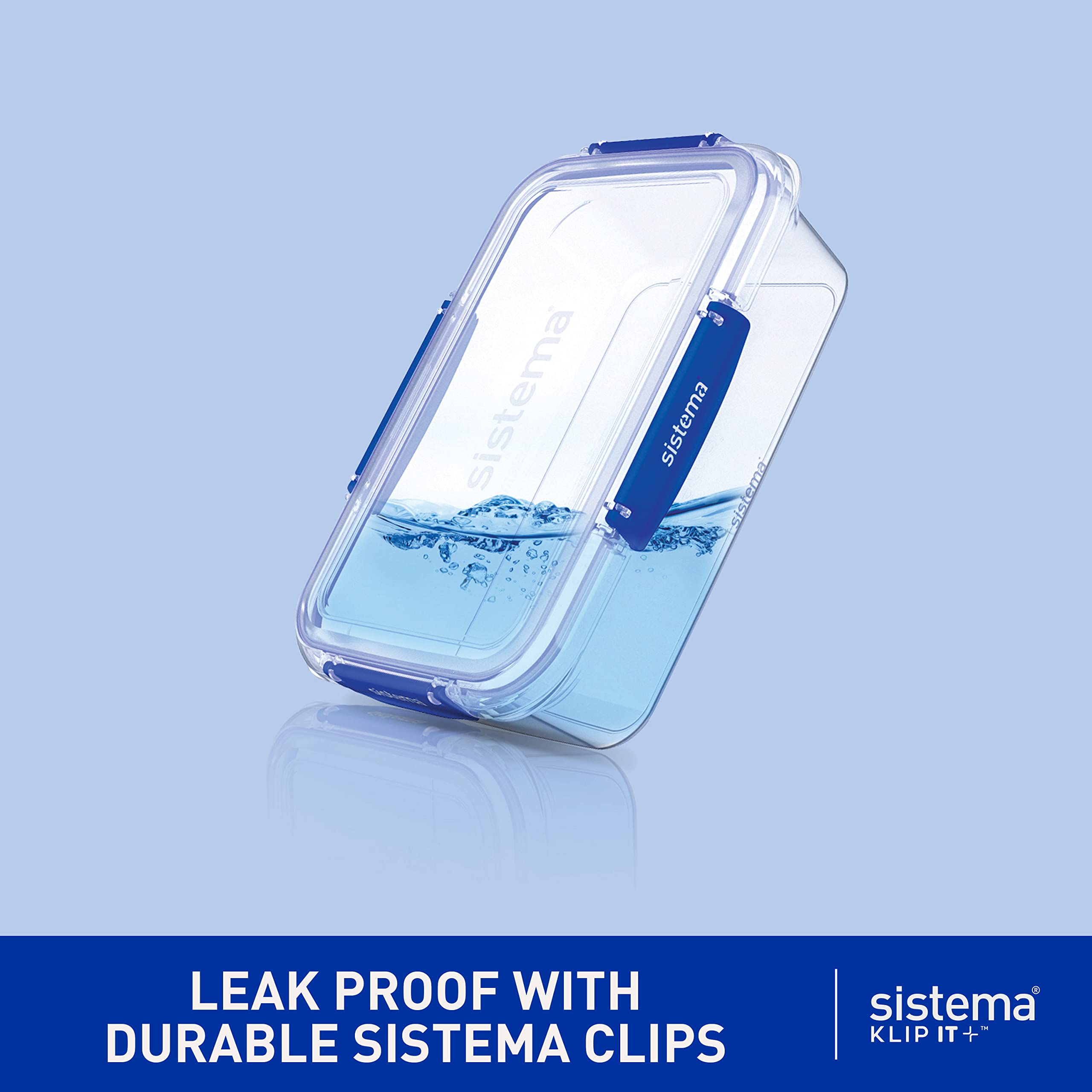 Sistema KLIP IT PLUS Food Storage Containers, 400 ml, 3 Piece Airtight Containers Set, Leak-Proof Seal, Easy Locking Clips, Recyclable with TerraCycle, BPA-Free