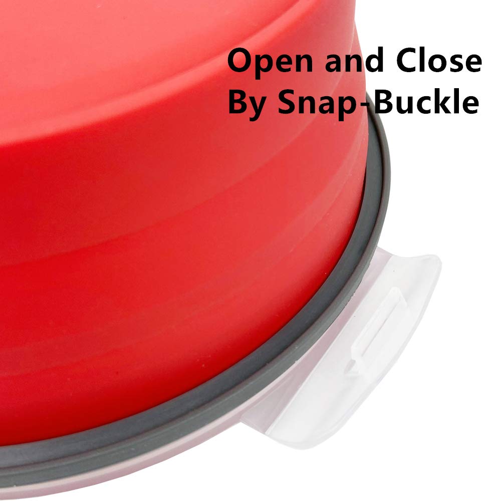 CARTINTS Round Collapsible Bowls with Lids, Reusable Silicone Food Storage Containers, 3Pack 350-500-800ML, Stackable Space Saving, Microwave and Freezer Safe, Meal Prep Container