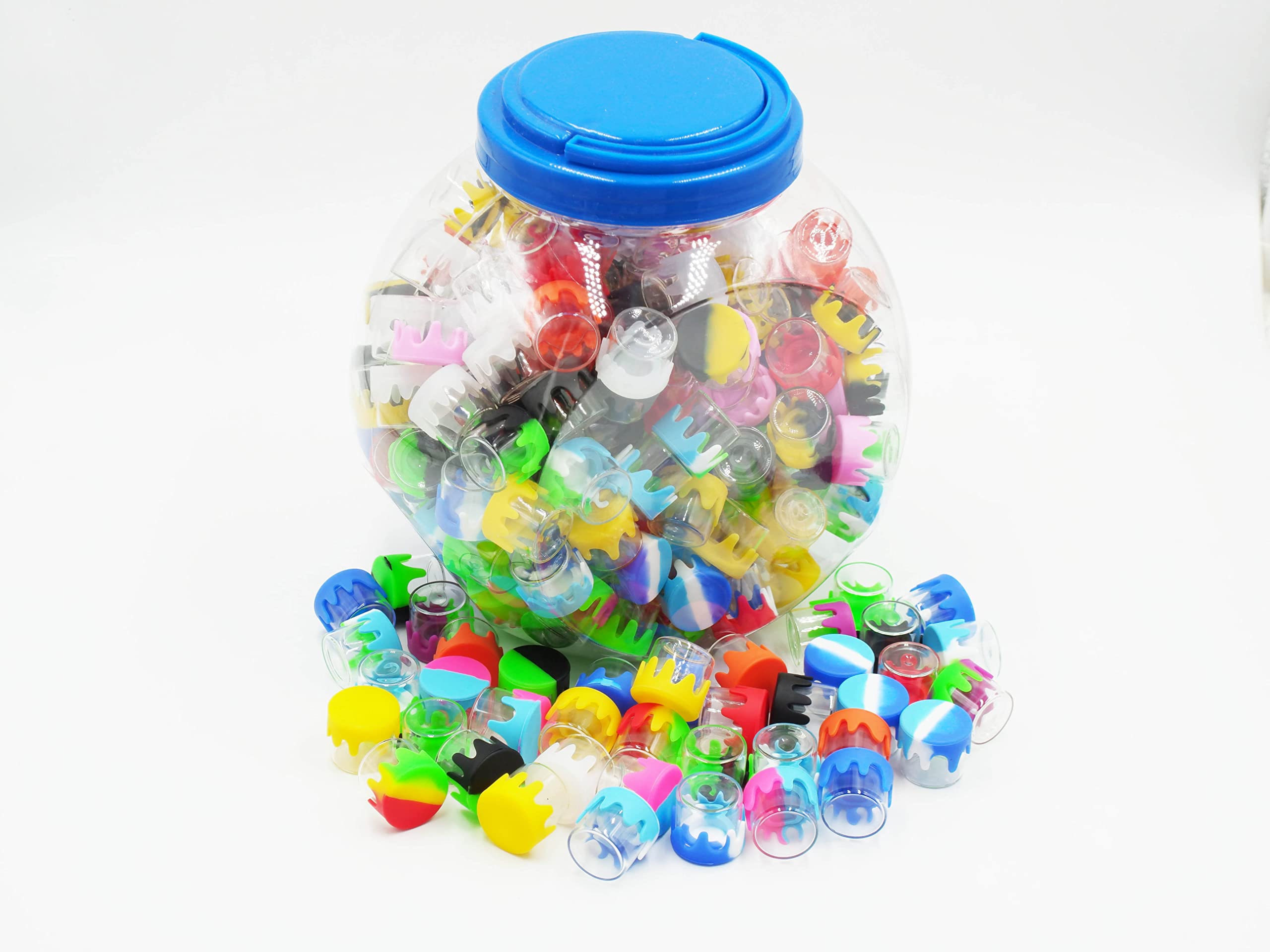 vitakiwi 6ml Round Glass Wax Concentrate Container Airtight with Silicone Lid Multi Use Jars (200)