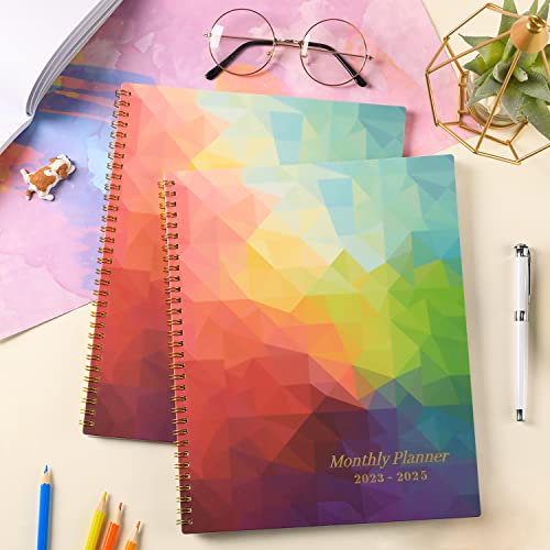 Monthly Planner 2023-2025 - Jul. 2023- Jun. 2025, 2023-2025 Monthly Planner, 9" x 11", 2-Year Monthly Planner with Tabs + PocketThick Paper + Twin-Wire Binding - Dazzle Color Graphics