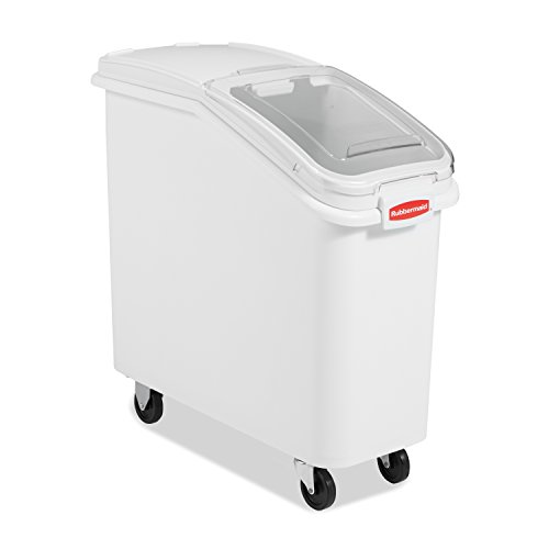RubbermaidRubbermaid Commercial Products ProSave Shelf-Storage Ingredient Bin & Commercial Products Slim Jim Plastic Rectangular Trash/Garbage Can, 23 Gallon, Black
