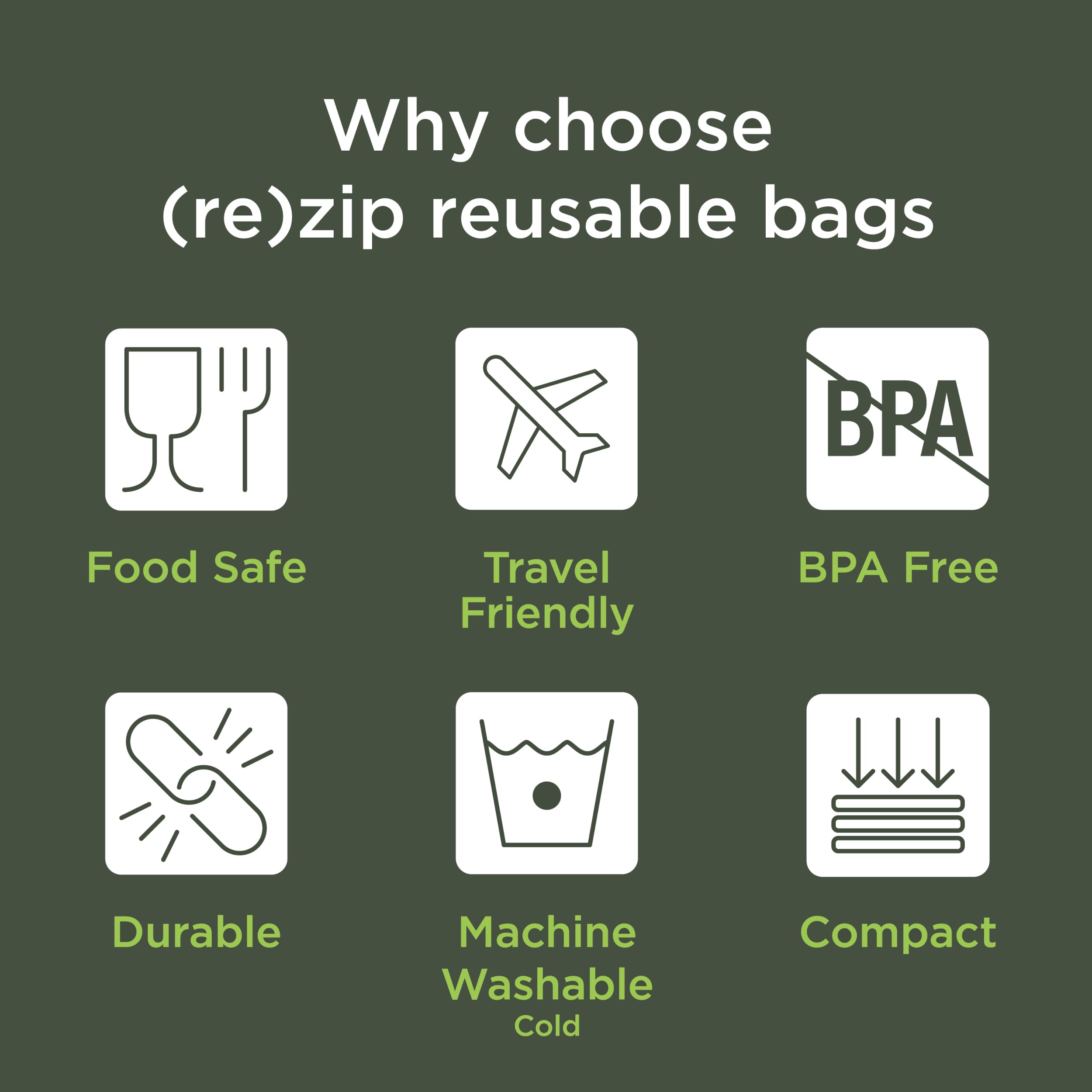 (re) zip Bread, Bagel, & Pantry Storage Bag | BPA-Free, Food Grade, Reusable, Machine Washable, Roll Top | Ideal for Keeping Bread & Baked Goods Fresh