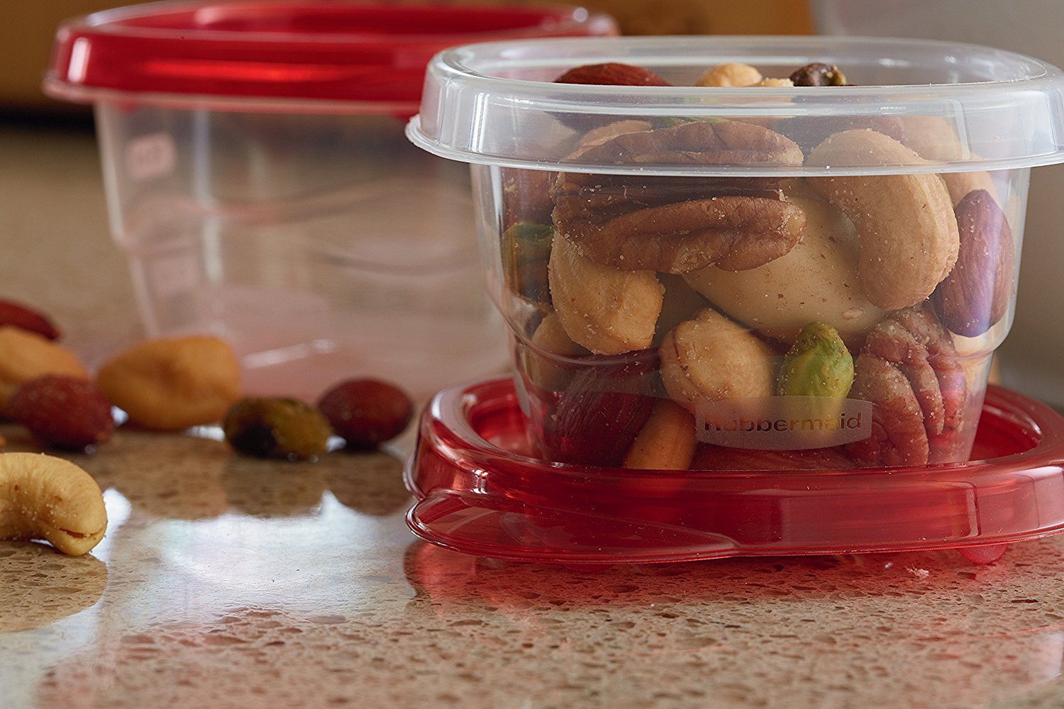 Rubbermaid TakeAlongs Food Storage Containers, 20 Count, Tint Chili,