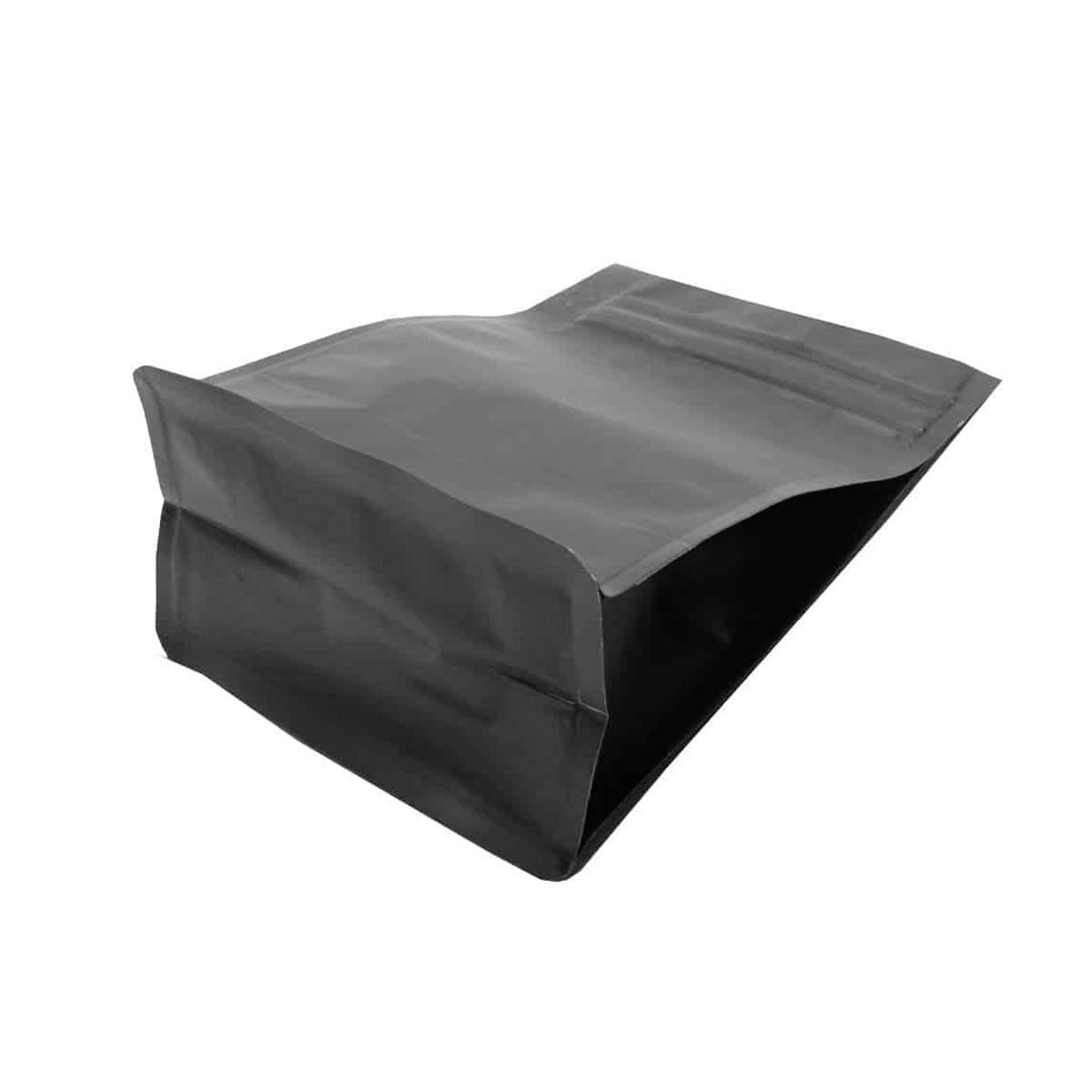 AwePackage 12 oz Resealable Zipper Box Pouch Coffee Bag with valve - Flat Bottom Pull Tab (50, Matte Black Wide)