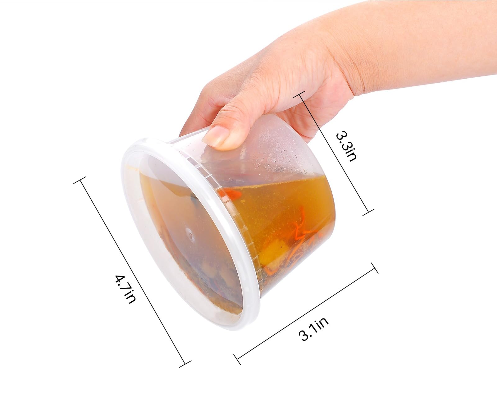 EDI [16 OZ, 25 Sets] Plastic Deli Food Storage Containers with Airtight Lids | Microwave-, Freezer-, Dishwasher-Safe | BPA Free | Heavy-Duty | Meal Prep | Leakproof | Recyclable