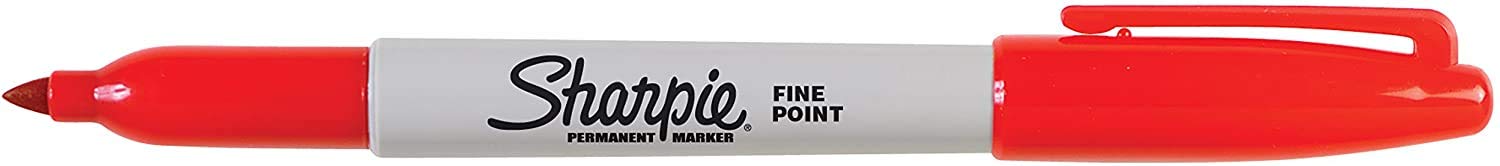 Sharpie Permanent Markers, Fine Point, Red Ink, Pack of 3 (30102)