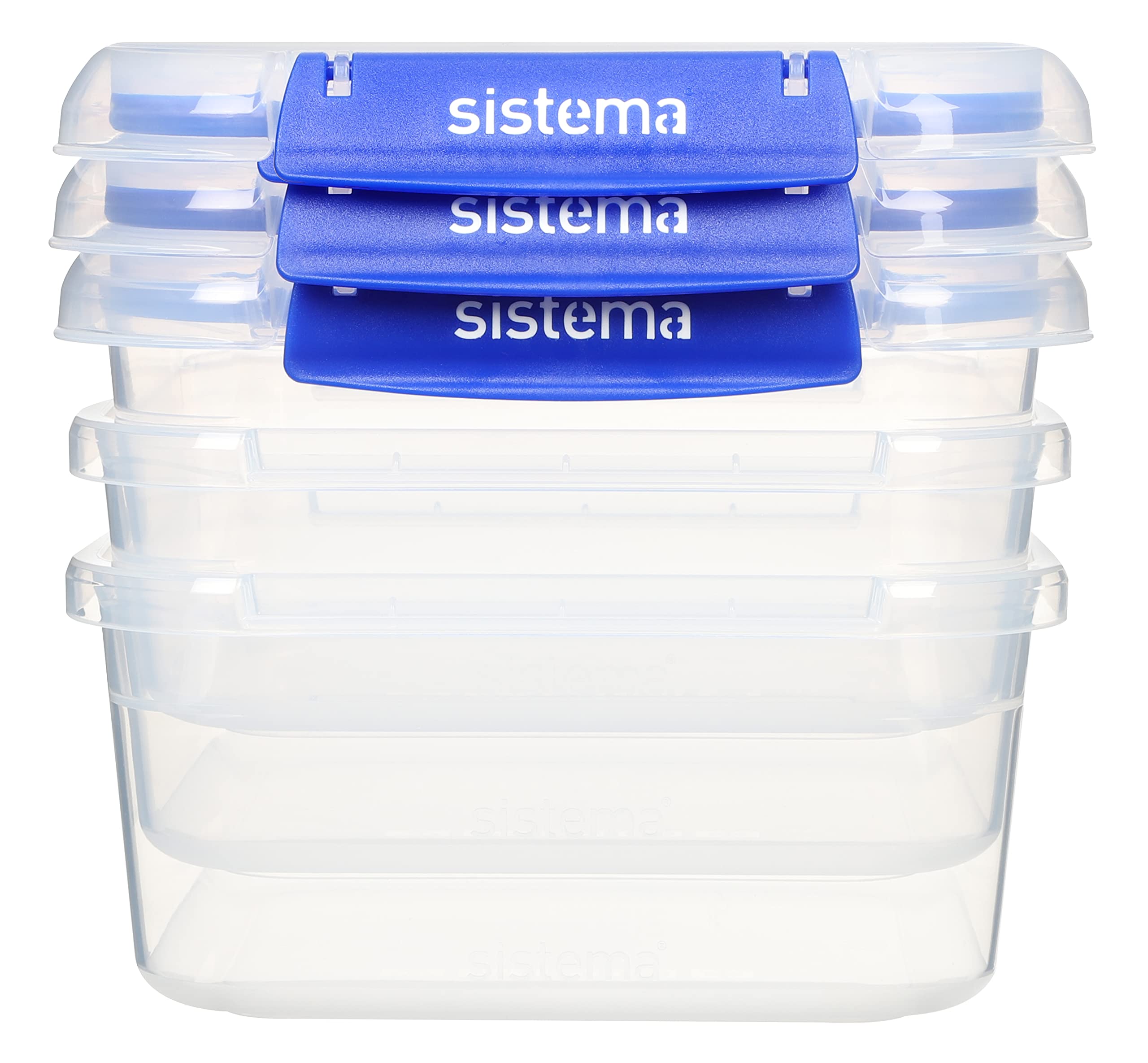 Sistema KLIP IT Plus Food Storage Containers | 1.15L | 3 Piece Airtight Containers Set | Leak-Proof Seal | Easy Locking Clips | BPA-Free