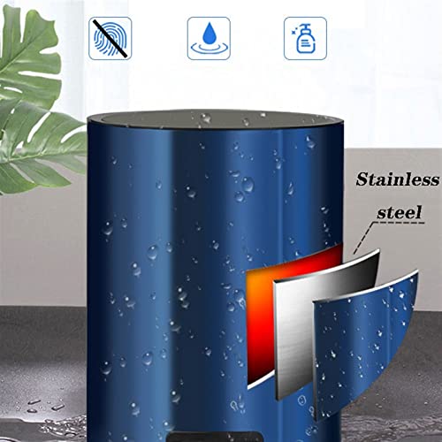 DYPASA Garbage Can 8L Foot-Operated Trash Can with Lid Large Capacity Stainless Steel Trash Can for Living Room Toilet Kitchen Trash Bin (Color : Gold)