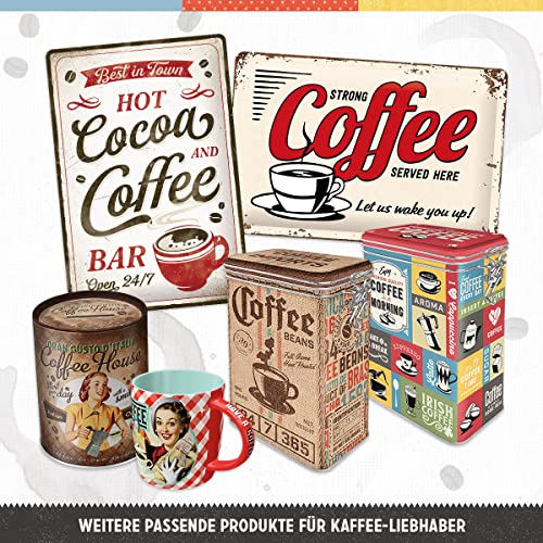 Nostalgic-Art Retro coffee tin box, 44 oz, Coffee Sack – Gift idea for coffee fans, metal clip top can, vintage design