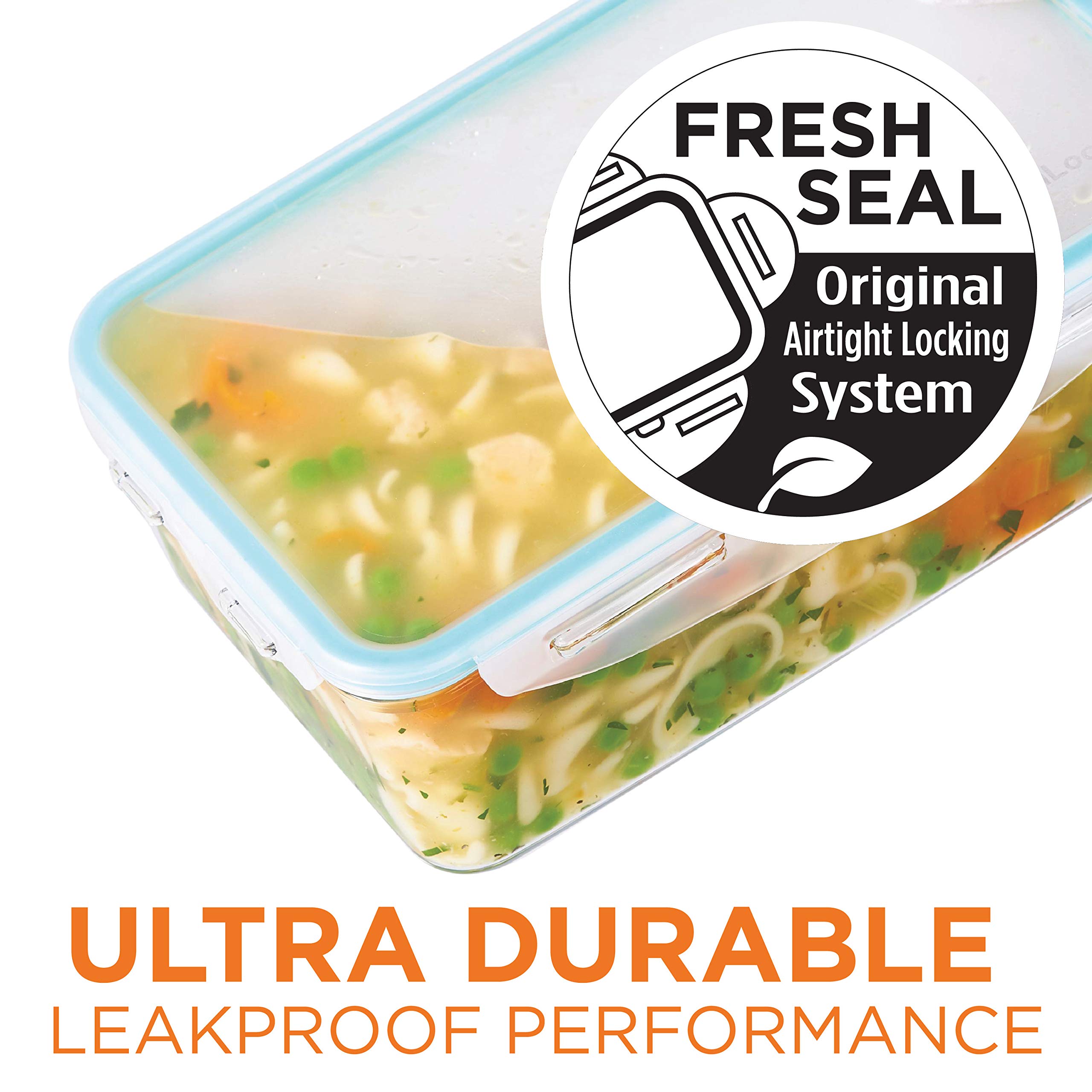 LOCK & LOCK Purely Better Tritan Container/Rectangle Food Storage Bin with Divider, 34 Ounce, Clear